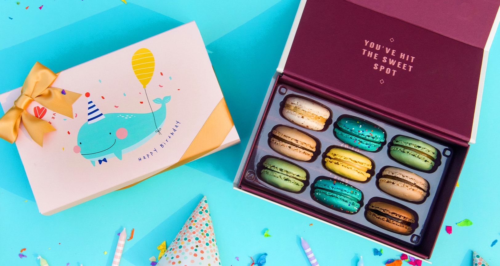 Happy Turn Around the Sun Box of French Macarons | Products | Woops!